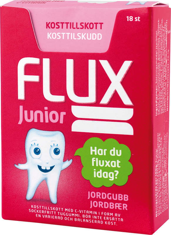 Flux Junior Tuggummi Jordgubb, 20 x 18 st